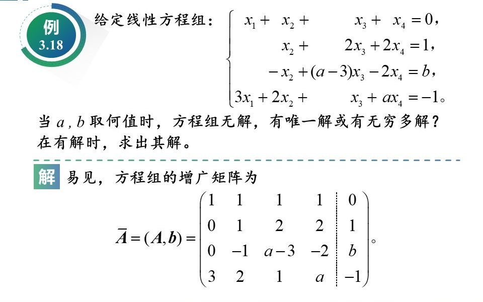 线性代数课程视频:第三章第三节 2:求解线性方程组的几个典型算例。...