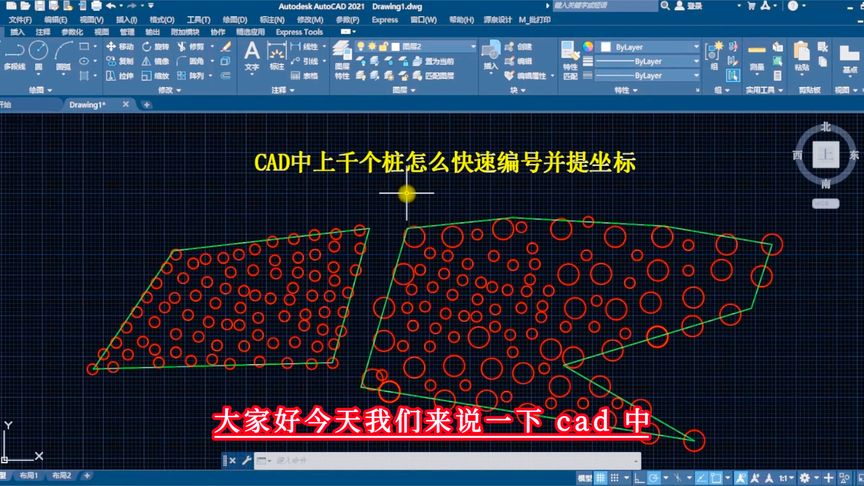 成千上万个桩,怎么在CAD快速编号并提取坐标!