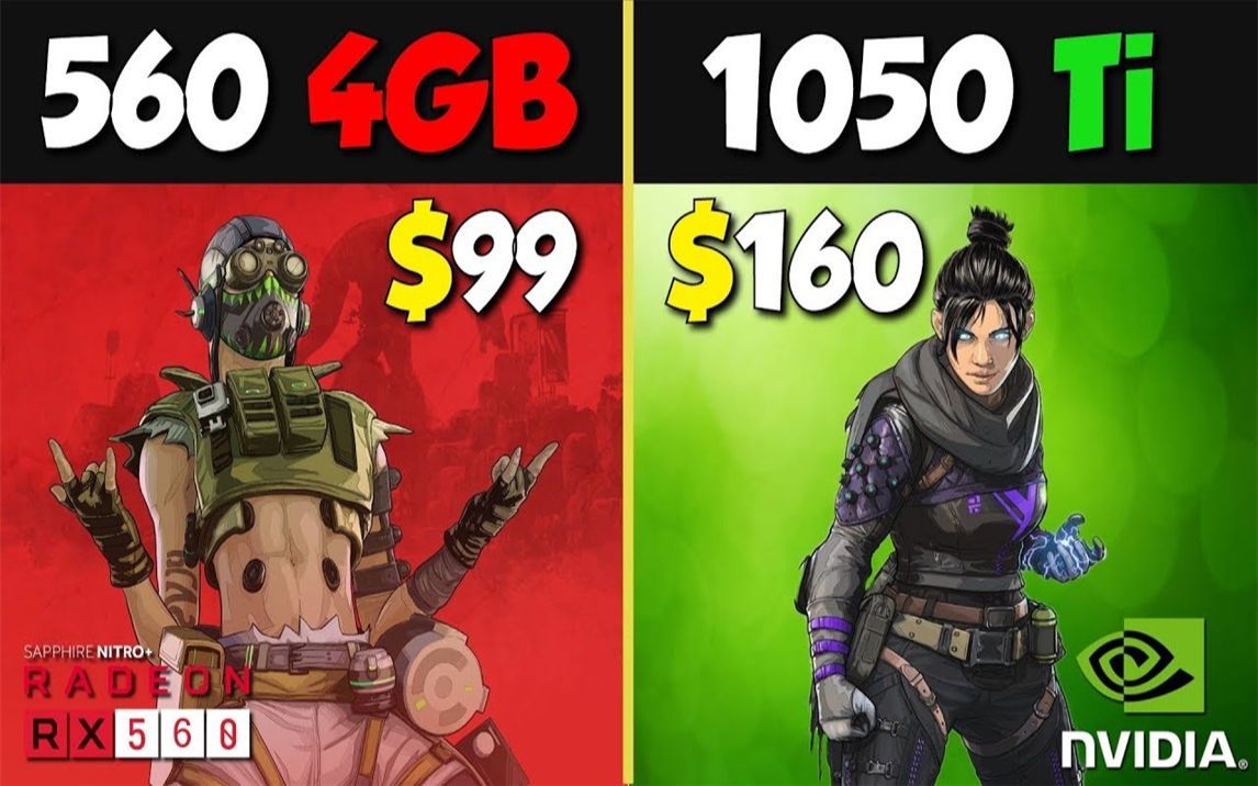 RX 560 vs GTX 1050Ti 显卡性能测试对比(CPU为I7-8700K) 1080P 60...