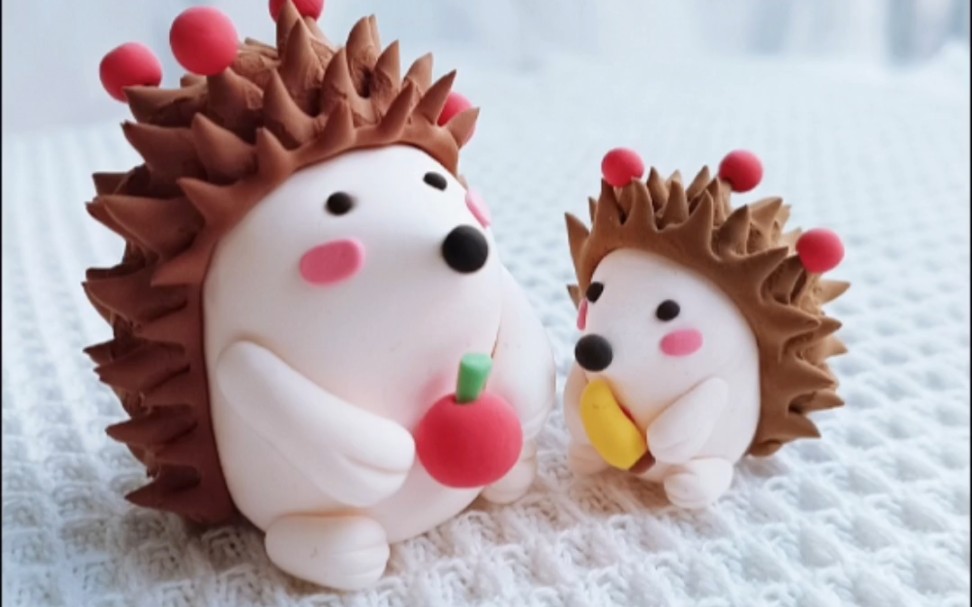 简单可爱的小刺猬教程#超轻粘土手工 #粘土可以做什么手工 #儿童粘土...