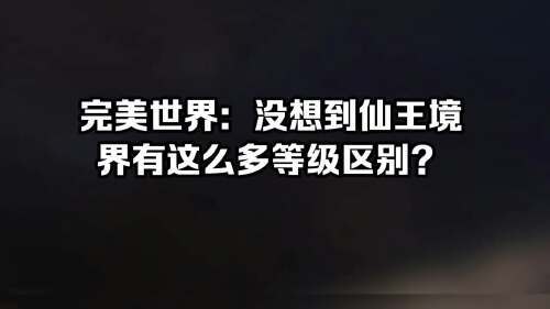 完美世界 :没想到仙王境界有这么多等级区别