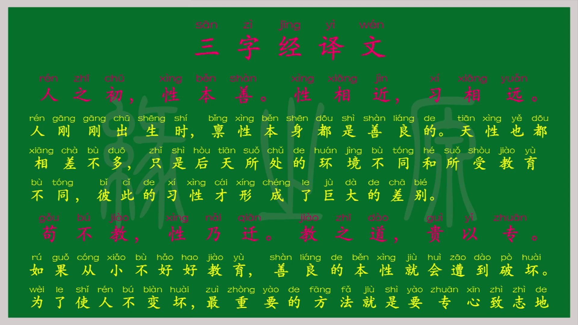 三字经全文译文 无障碍听读 国学经典 幼儿启蒙 幼儿 少儿教育