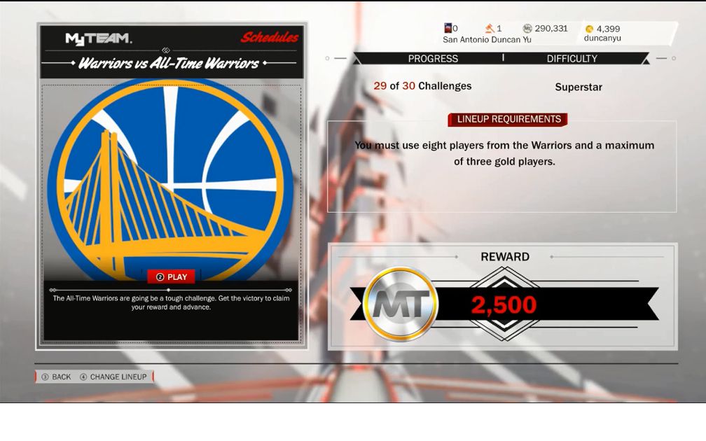NBA2K18 MT 日程挑战 勇士队 第30场 历史全明星 这三分球实在是防...