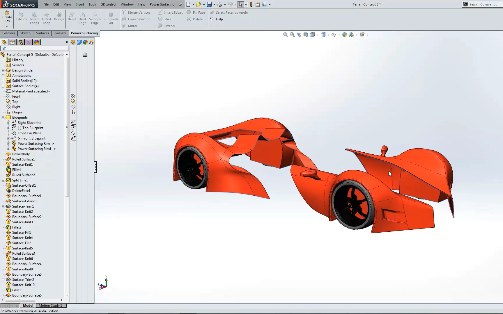 Solidworks威力曲面创建跑车