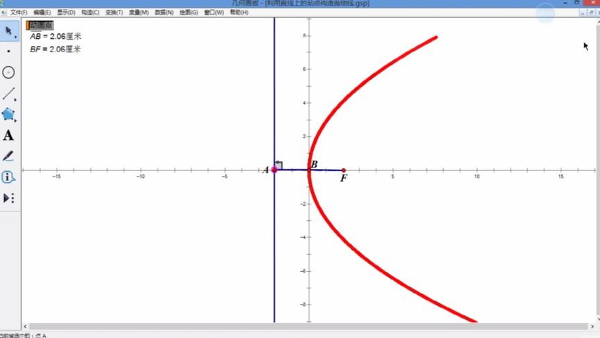 几何画板:利用直线上的动点构造抛物线