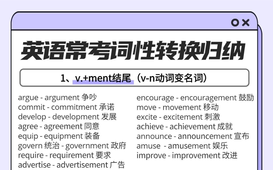 提高词汇量必看!专升本英语词性转换大全