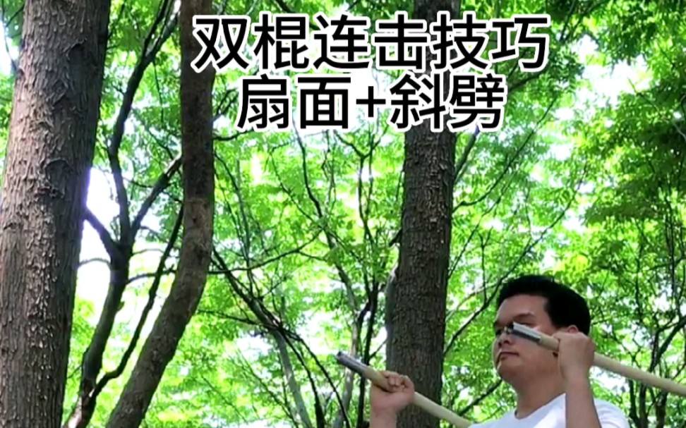 短棍技术,双棍的扇面+斜劈连击