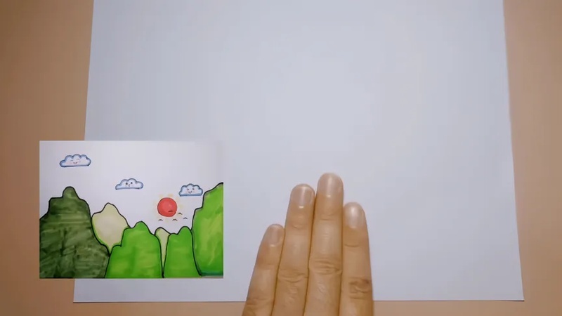 宝宝都会画系列:伸手掌就能画出漂亮的山水画,简单易学收藏啦