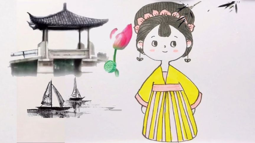 儿童亲子绘画教程,学会画古风系列人物,简单易学