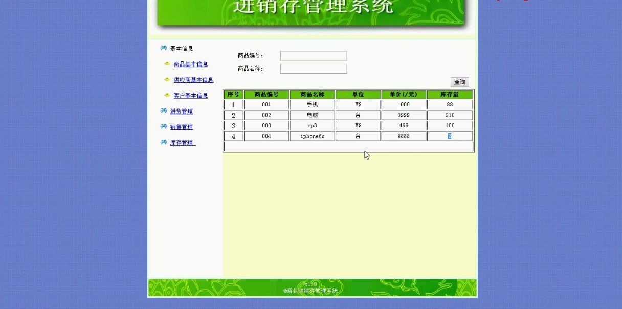 商业进销存管理系统(JAVA,JSP,SQLSERVER)【源码+数据库脚本+...