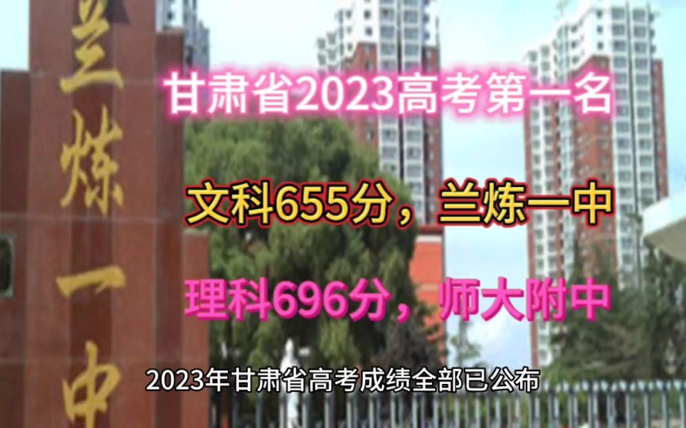 恭喜!甘肃省2023年高考第一名成绩出来啦!文科655分,兰炼一中,理科...