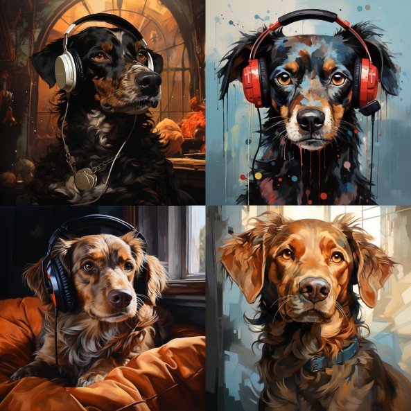 戴耳机的dog 