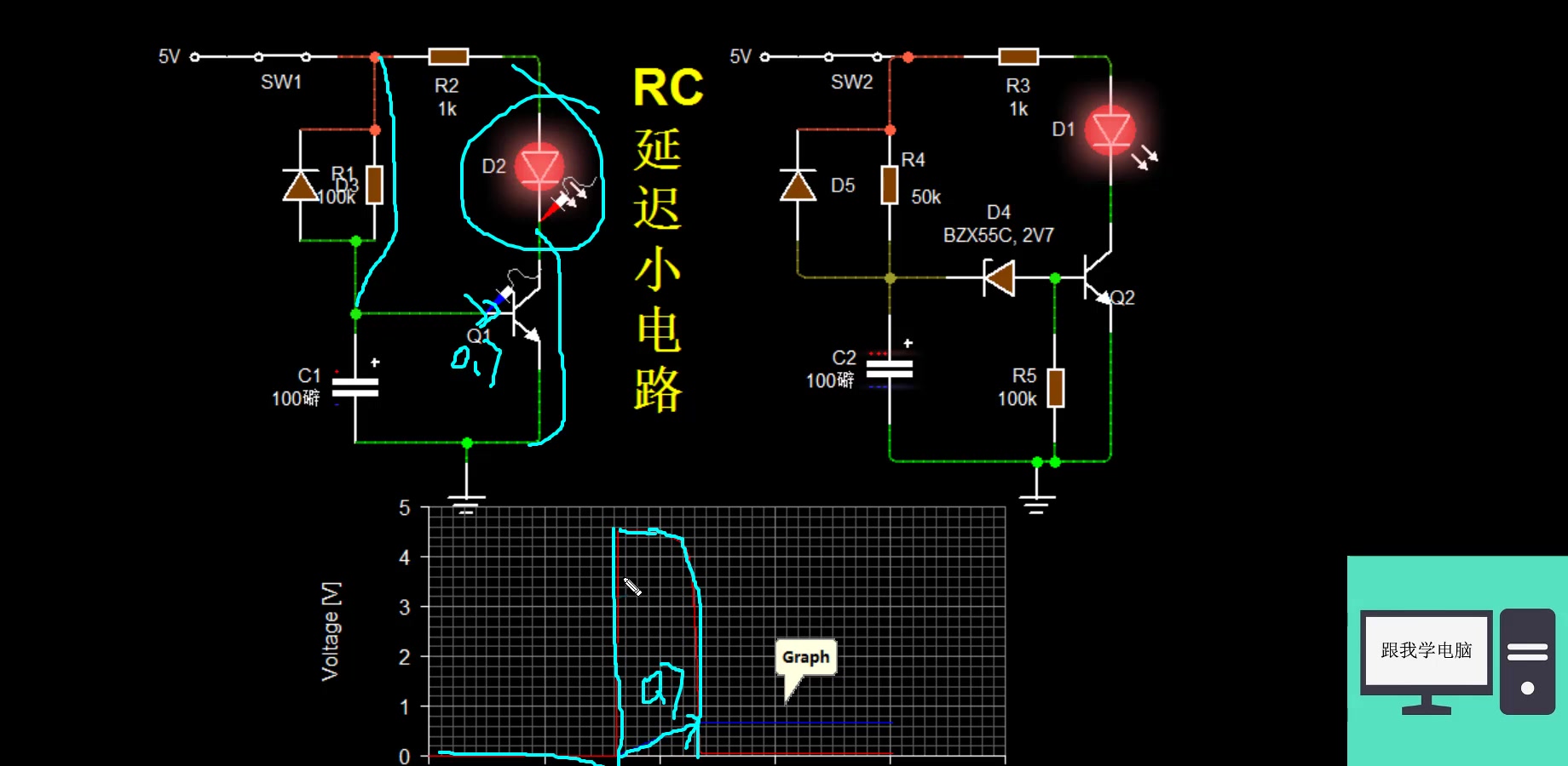 看看电容与电阻组成的RC延迟小电路,在我们很多电路中均会遇到类似...