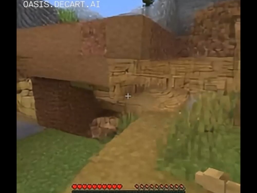 【试玩】一段OASIS DECART AI生成Minecraft的录像 - 1