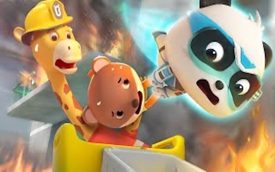 ...的城市发生大火) Giraffe Firefighter And a Big Fire | 儿童歌曲 | 宝宝卡通