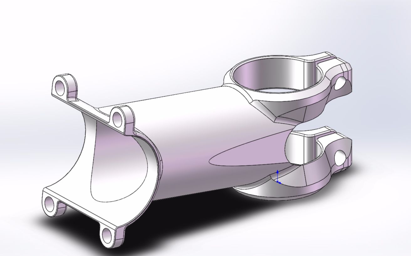 【SOLIDWORKS SIMULATION】7075-T6铝合金超轻把立(62g)静应力...