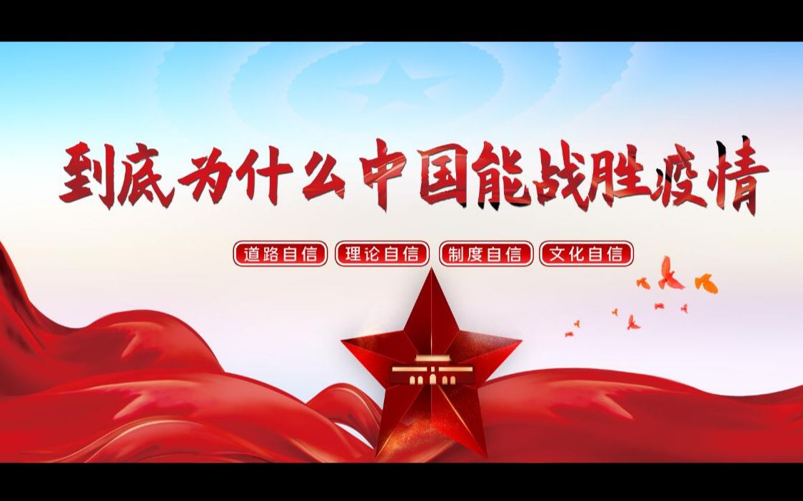 到底为什么中国能战胜疫情?答案就是四个自信
