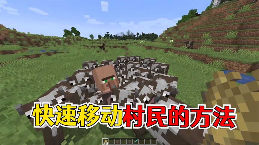 我的世界:生存必备小技巧,快速移动村民的好办法!