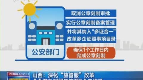 山西:深化“放管服”改革 企业开办时间压缩至5个工作日