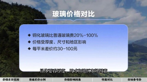 钢化玻璃与普通玻璃价格差多少