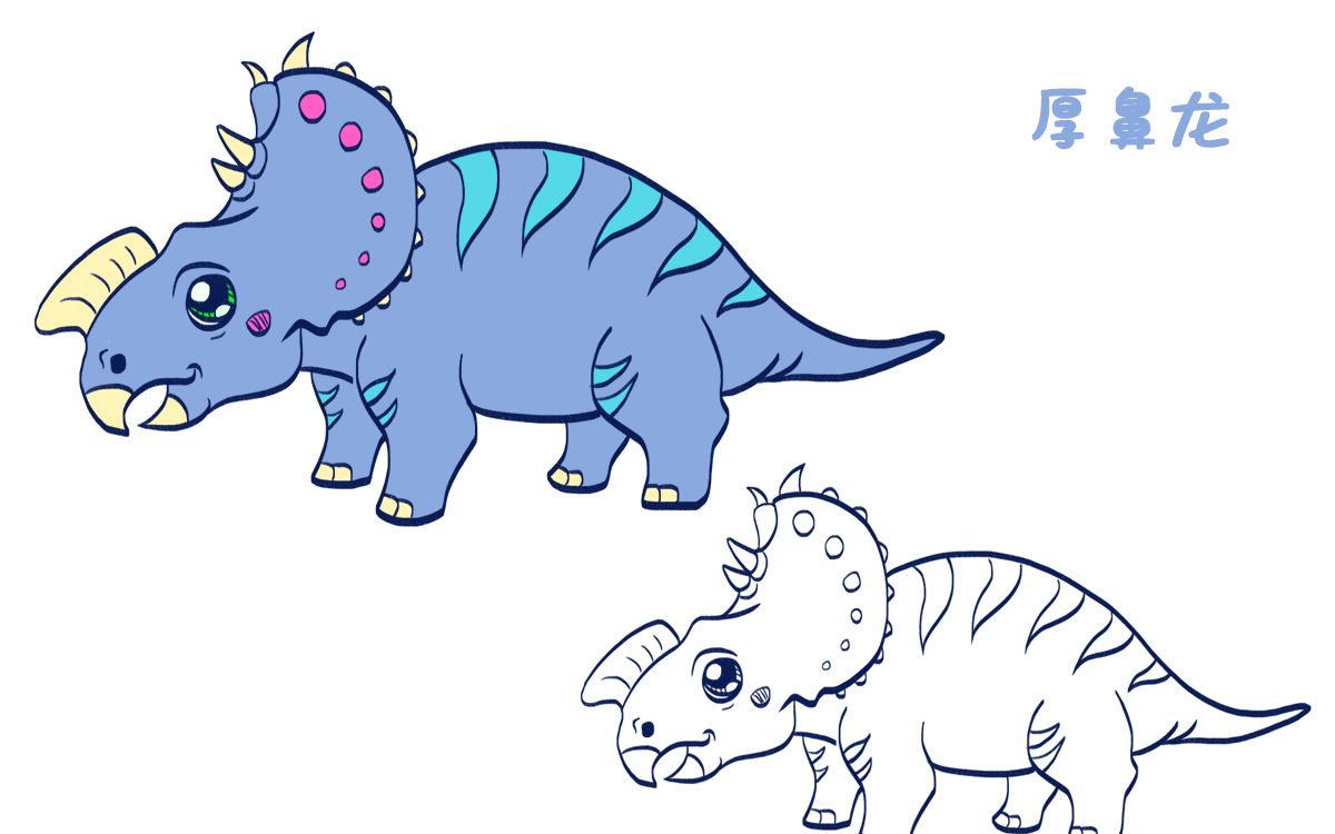 简笔画大全,厚鼻龙(一)