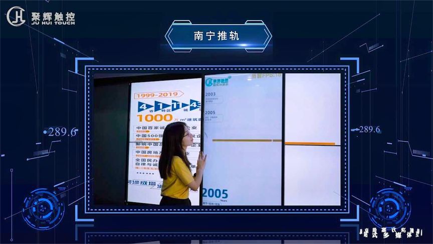 电动互动滑轨屏电视触摸屏移动电视滑轨屏直线轨道导轨手推拉
