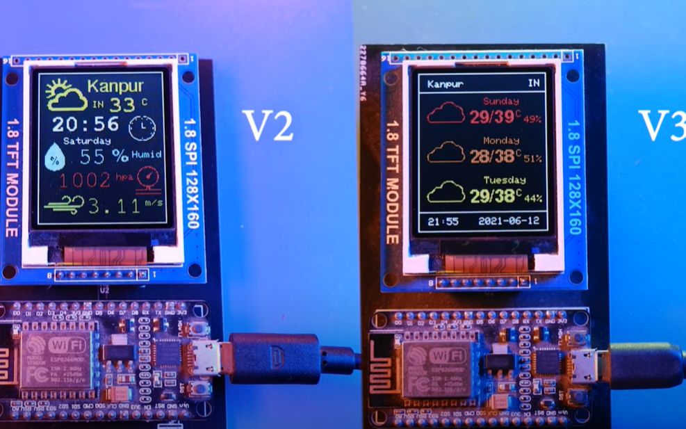 ESP8266 Weather Station Version 3 _ Nodemcu & ST7735 open...