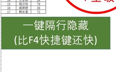Excel操作技巧一键隔行隐藏