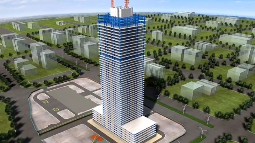 超高层钢结构建筑施工动漫:本案例视频有点长,请慢赏细品。