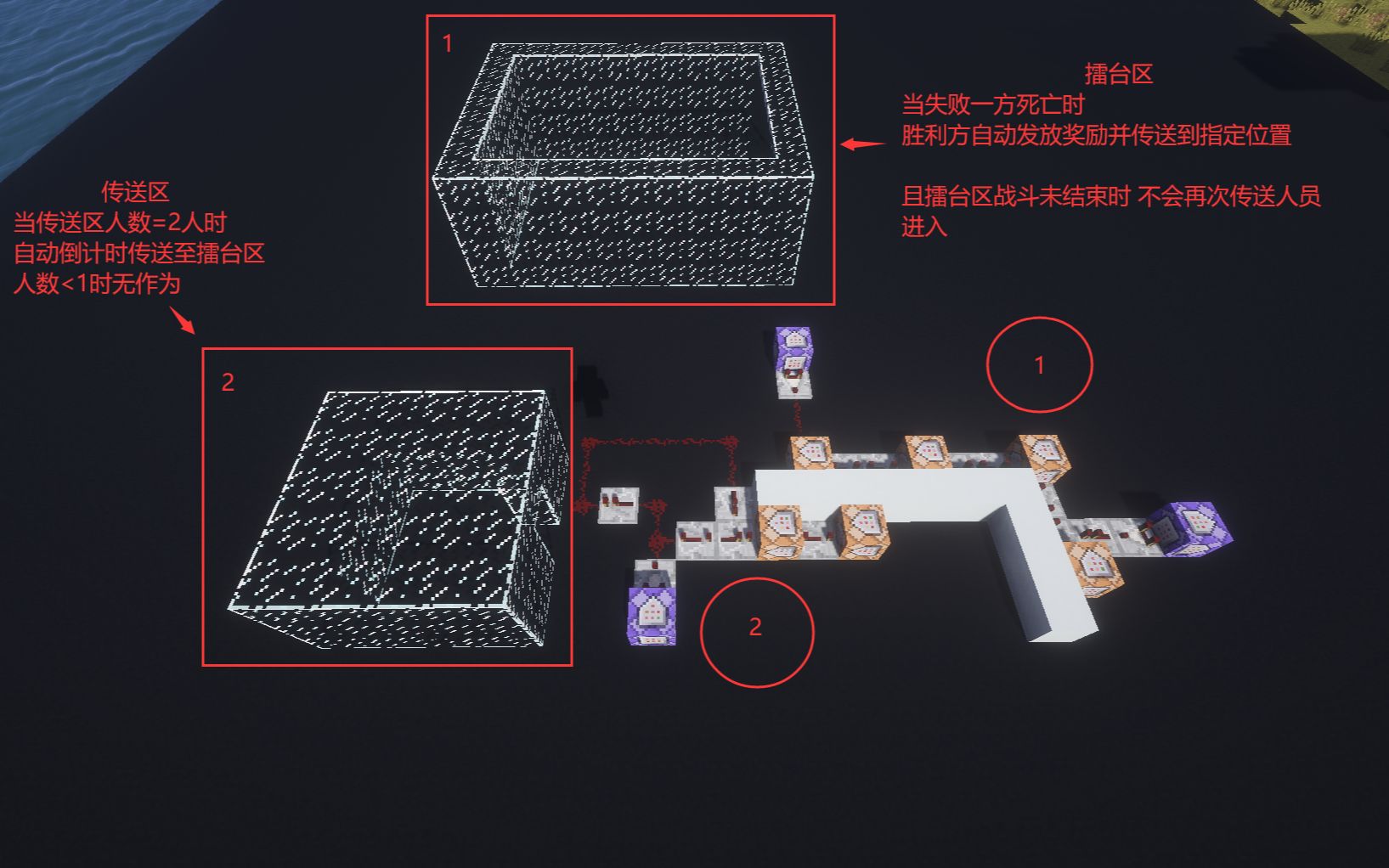 【我的世界】教你用命令方块做全自动无人看管擂台系统