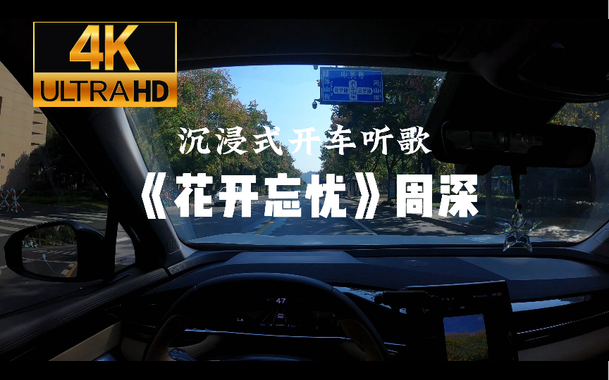 ...原声收录,沉浸式开车听歌第一视角」周深《花开忘忧》开口就是天籁。