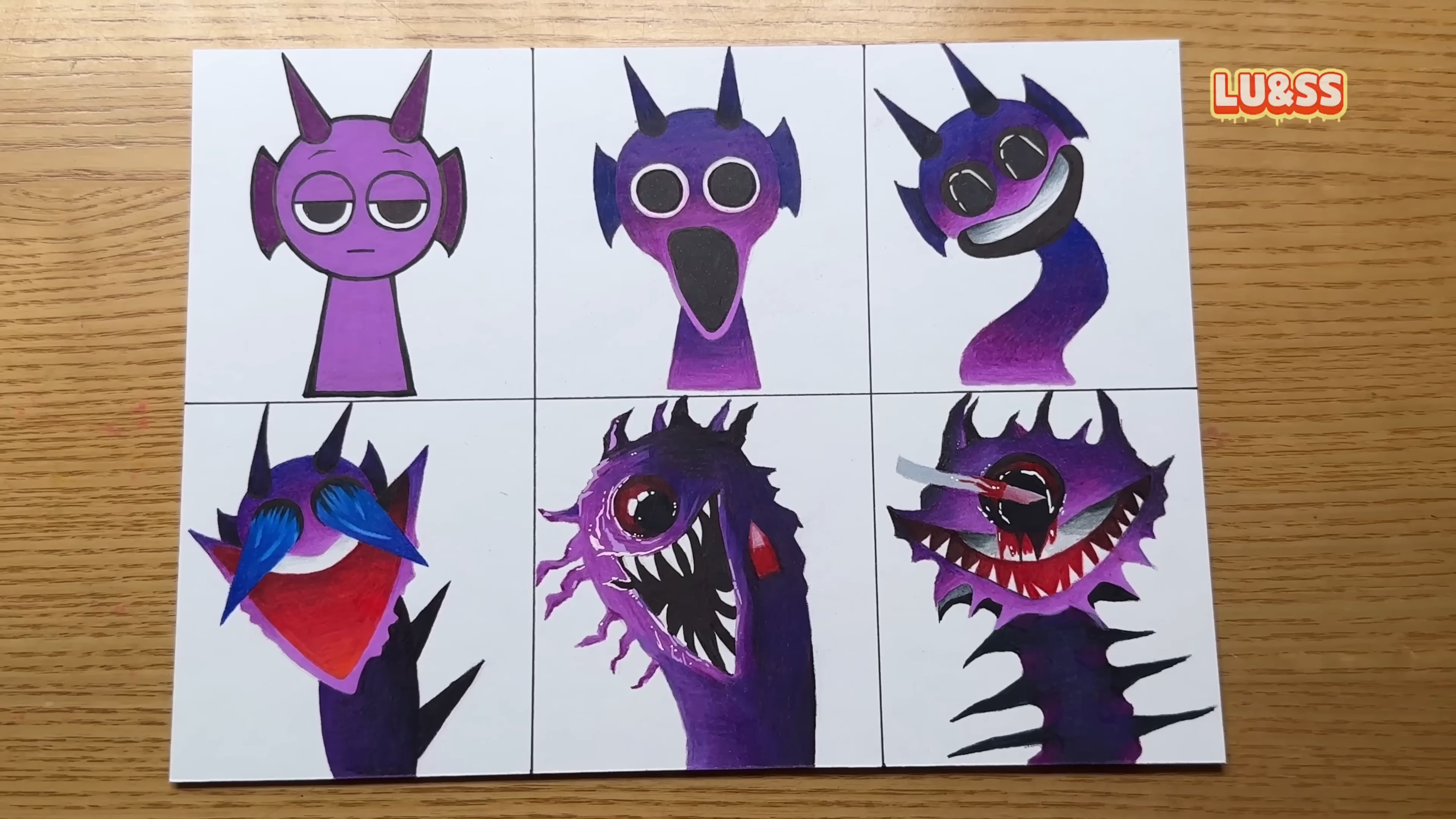 绘画节奏盒子紫色(Durple德普勒)的六个阶段