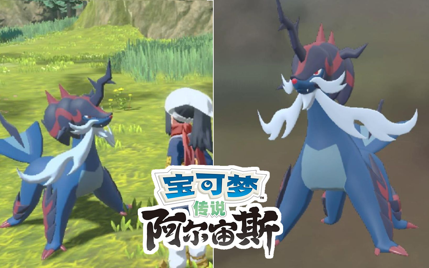 洗翠大剑鬼 新图鉴+专属技能【宝可梦传说:阿尔宙斯】实机演示_哔哩...