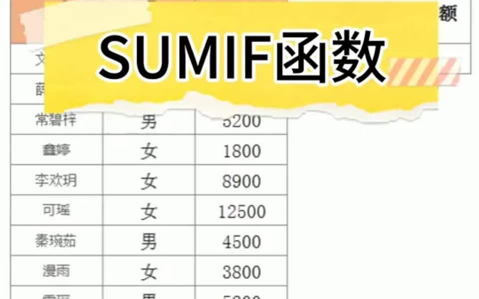 SUMIF函数用法