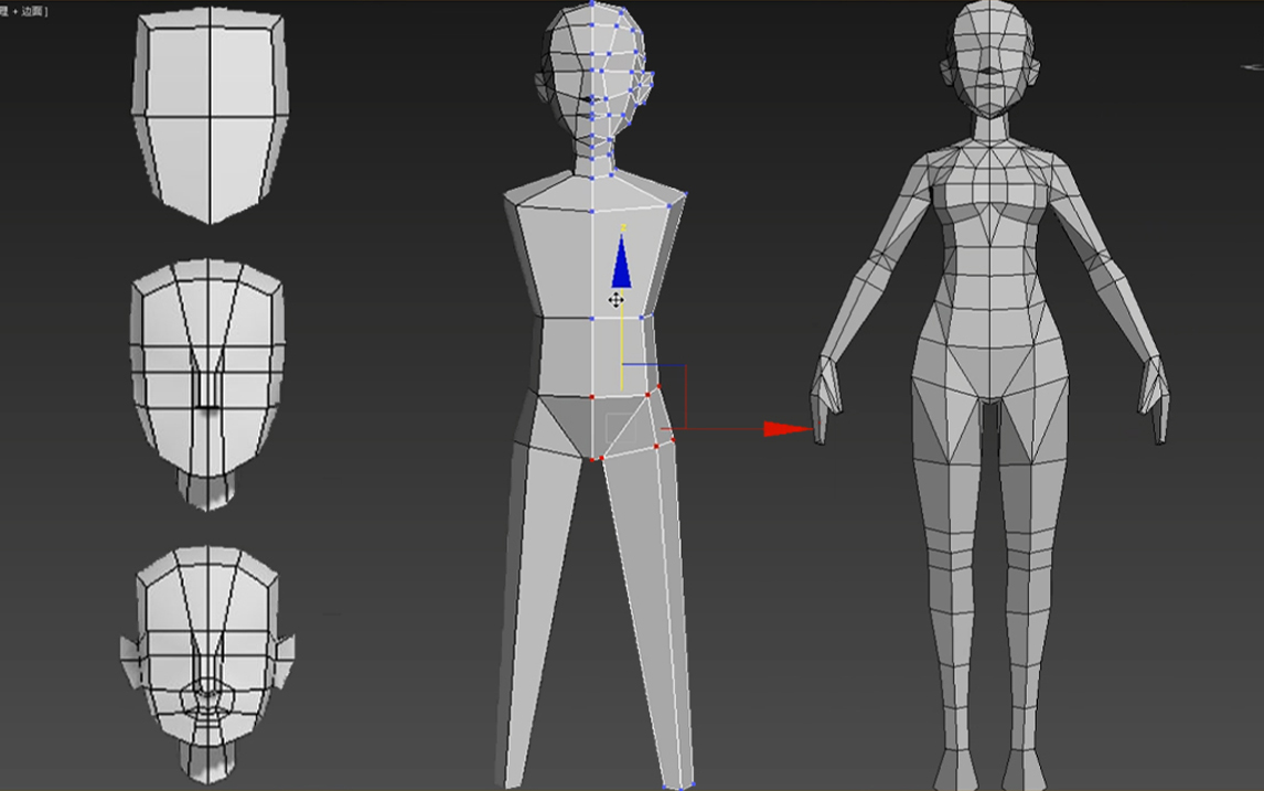 ...基础】从拉box开始学习,完整的女性人体建模,3dmax人物角色建模教程