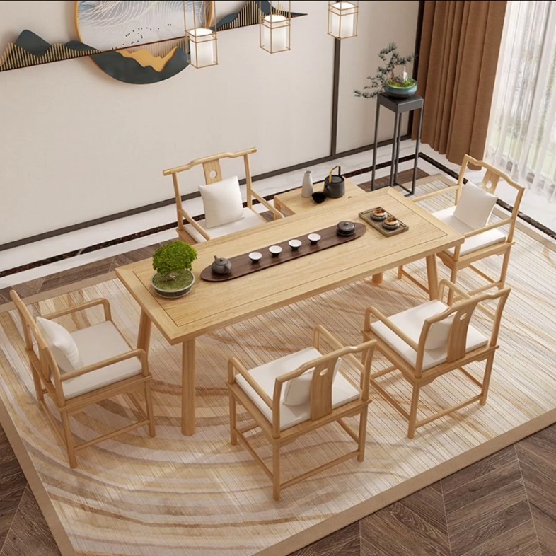 #实木家具 简易茶桌实木两用多功能桌椅组合#新中式 #好物推荐