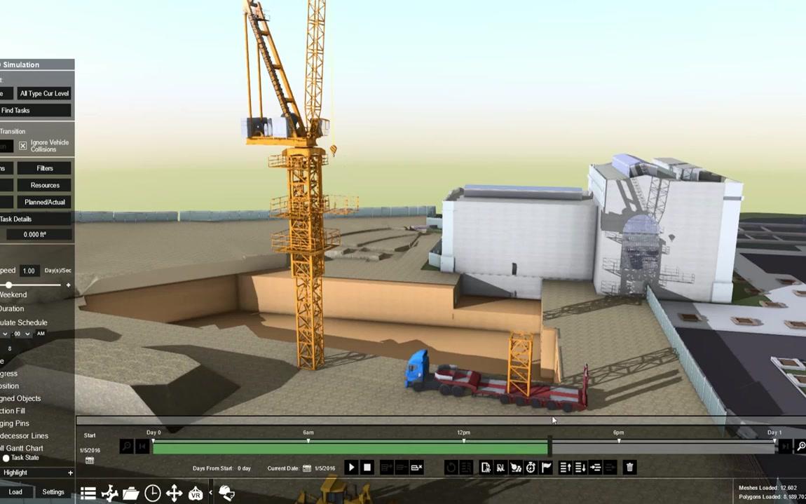 Fuzor2018 施工动画模拟-塔吊安装