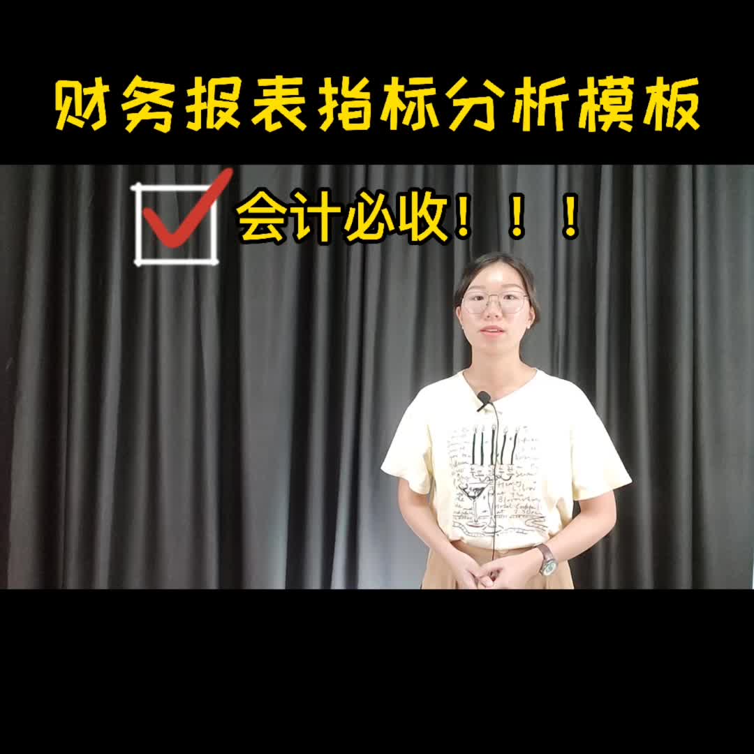 Excel财务报表指标分析模板