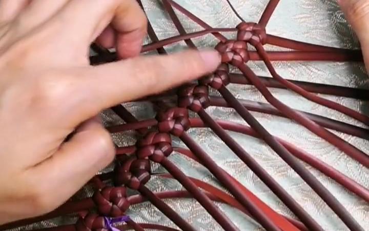 六角花花篮子教程藤条编织制作纯手工