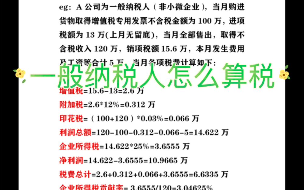 一般纳税人要交哪些税,分别如何计算,怎么算税负率?一个视频学会这些...