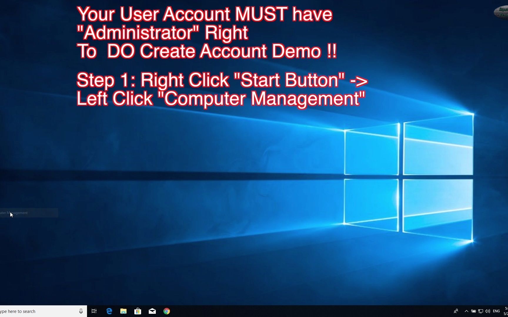 Windows 10 Create New User Demo