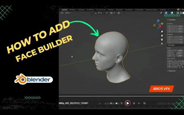 iBlender中文版插件 人头建模 Blender 插件 Facebuilder 安装使用入门...
