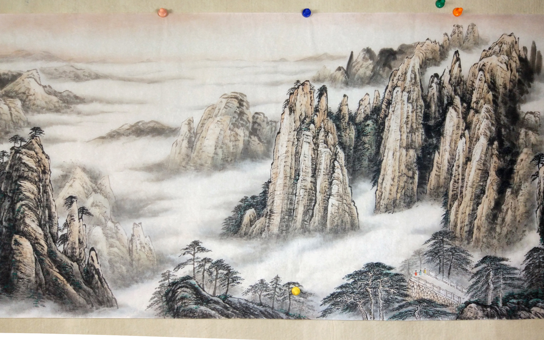 【国画】斧劈皴这么用 几笔就能画出山水画 超简单国画四尺山水黄山...