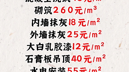 #工程人 #建筑工程 #工程必备 房建项目清包工单价