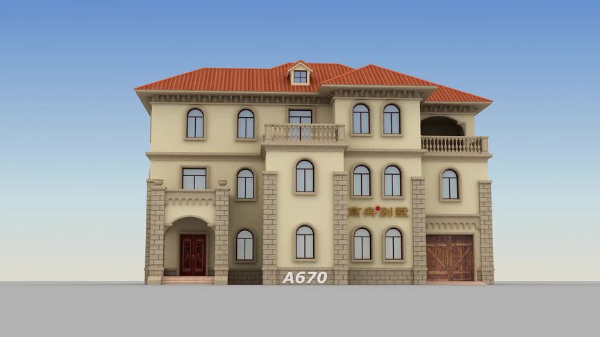 别墅房屋设计图,外观精致气派