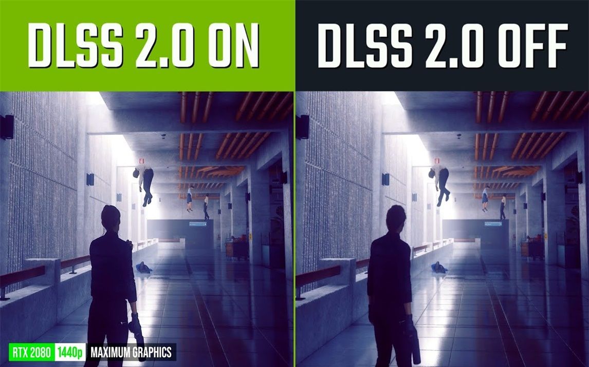 《控制》PC版(1440P分辨率测试)DLSS 2.0 开启 vs DLSS 2.0 关闭 ...