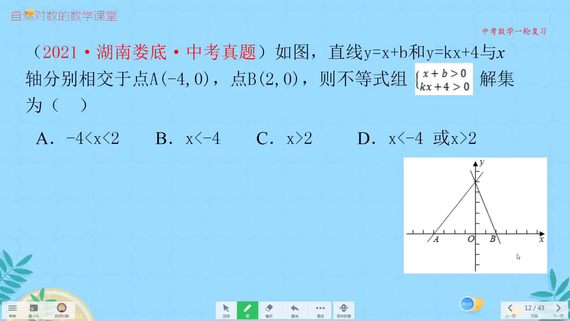 中考数学一轮复习专题10 一次函数与不等式的关系3