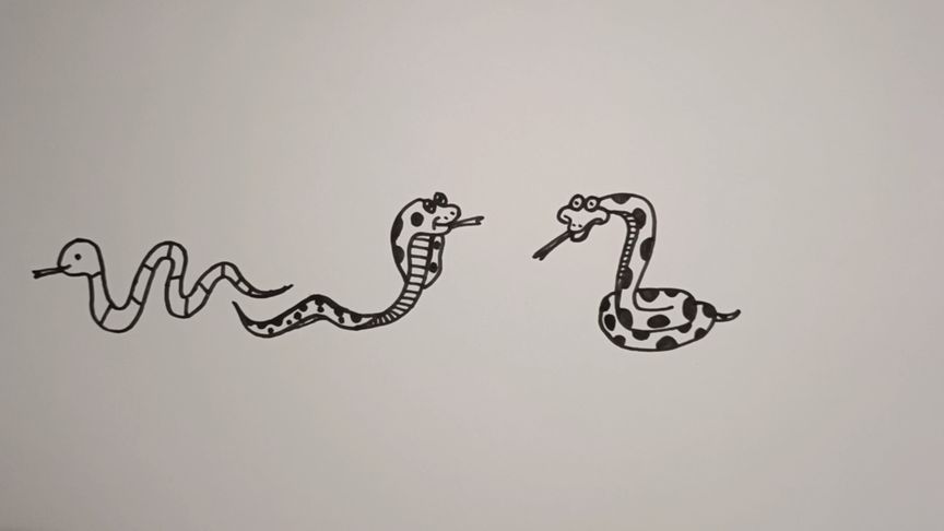 十二生肖之蛇的画法,画蛇其实挺简单的