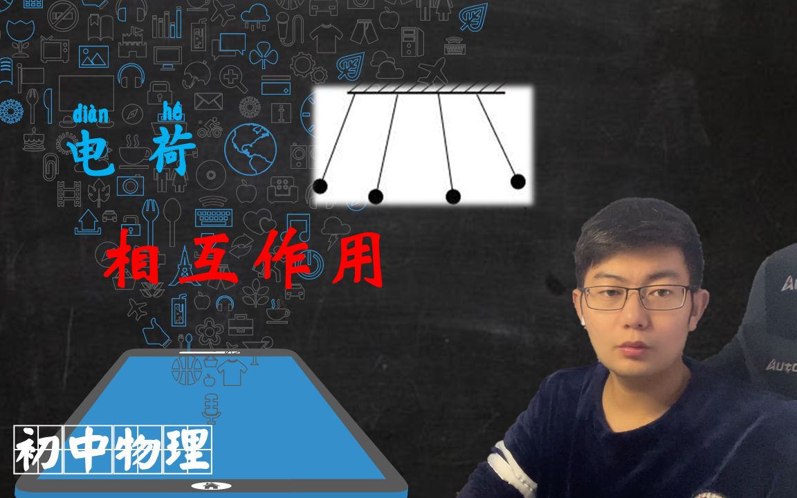 电荷如何相互作用,4个小球悬挂问题,看完这个就全懂