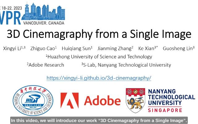 ...CVPR提出使用单图片生成3D图片动画的工作,提升图片内容表现力